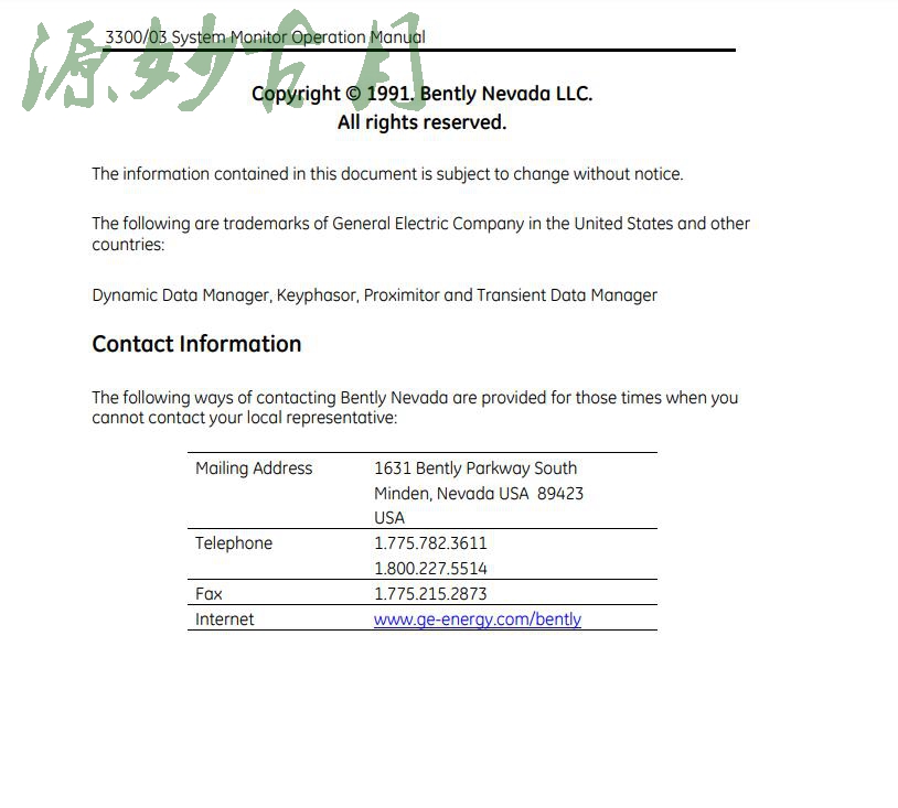 BENTLY本特利3300/05-23-01-00监测器模块_源妙工业网